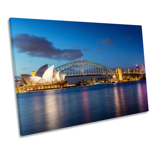 Ebern Designs Sydney Harbour Bridge Skyline Wrapped Canvas Print